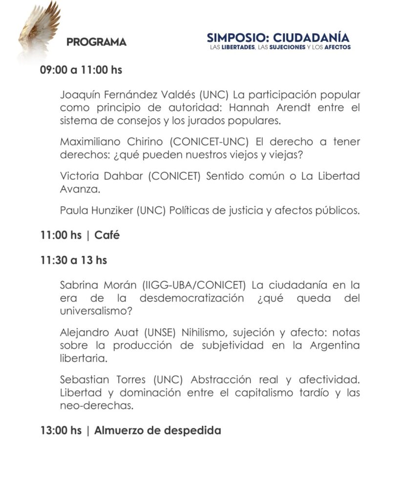 Simposio Ciudadanía. Las libertades, las sujeciones y los afectos ...